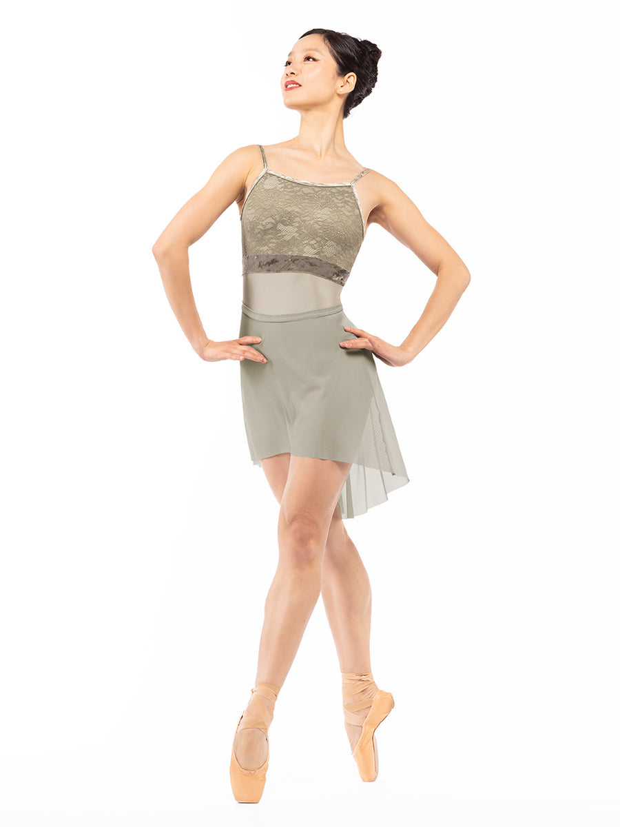 Elevé Dancewear Womens Leotard In Silver With Intricate Mesh Details