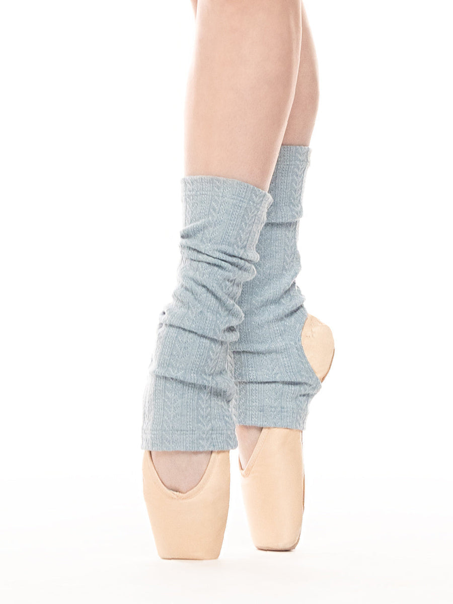 Elevé Dancewear Womens Light Blue Knit Stirrup Leg Warmers