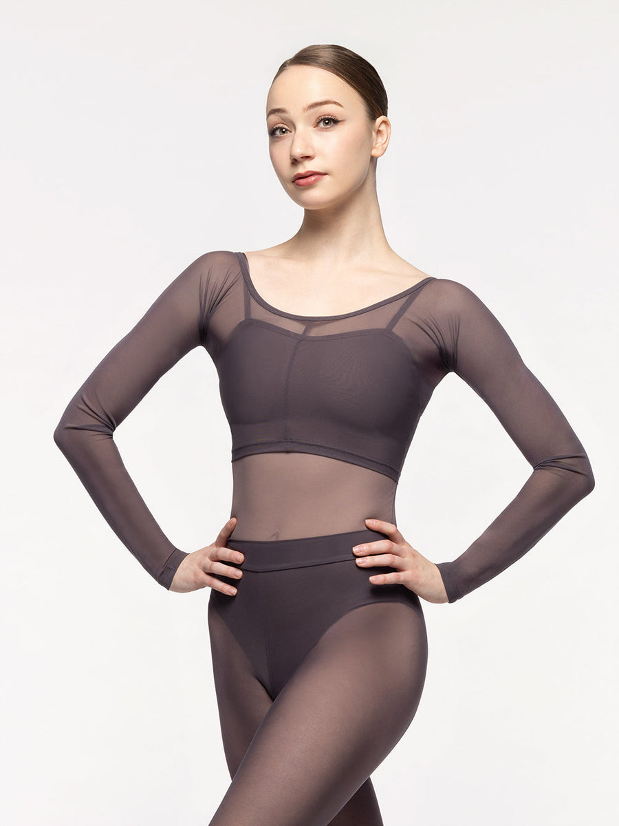 Back Seam Crop Top Mystic Mesh RTW – Elevé Dancewear